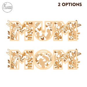 MOM Laser Cut File Mother's Day Svg File and Laser Cut Mothers Day ...
