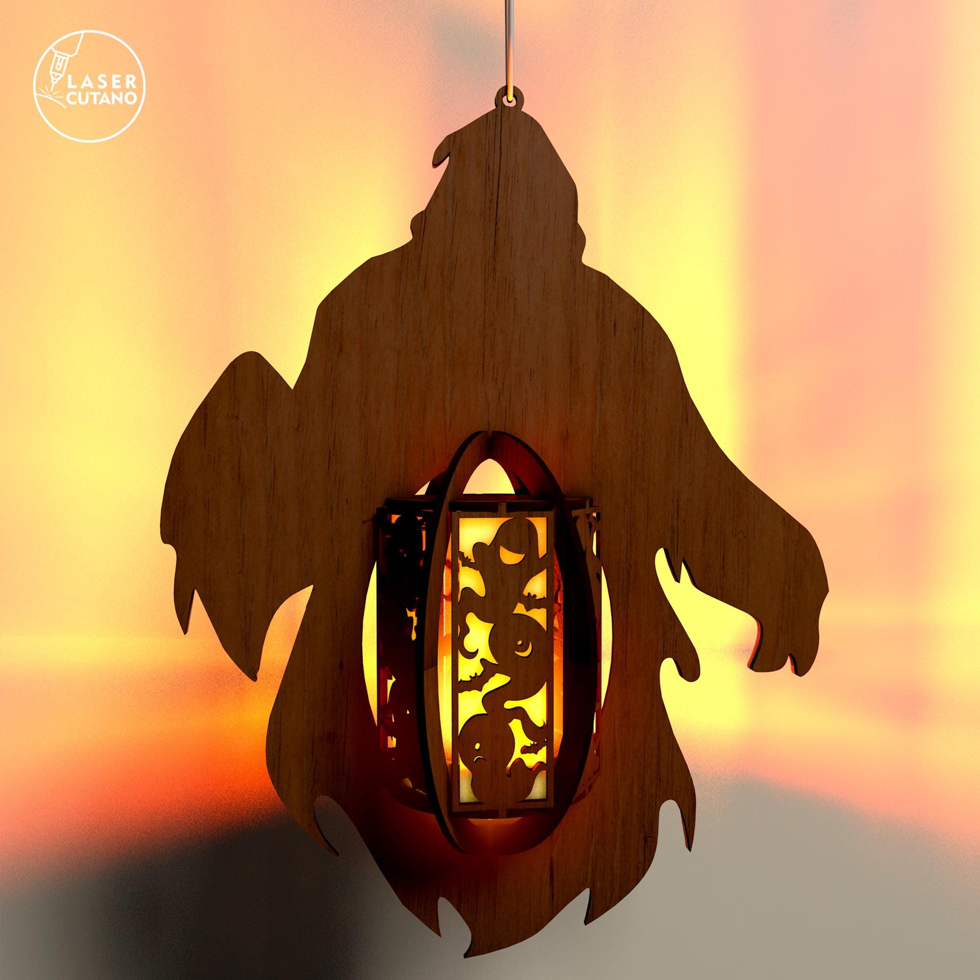 Ghost Lanten Laser Cut Files Halloween Svg Cut Files, 3D Layered Laser ...