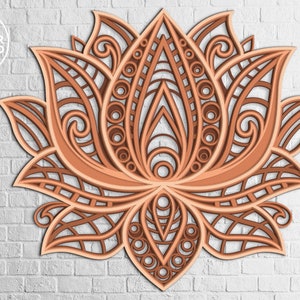 LOTUS Cnc Files Laser Cut File Svg Layered and Glowforge File, Ornament ...