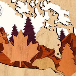 Map CANADA Laser Cut File Svg Glowforge File and Map Dxf File Pattern ...