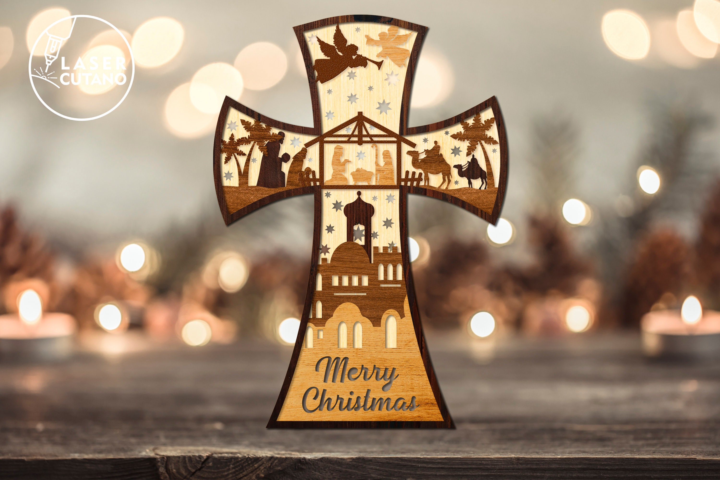 Laser Cut NATIVITY SCENE Pattern Svg Christmas Silhouette 3d, Light Box ...