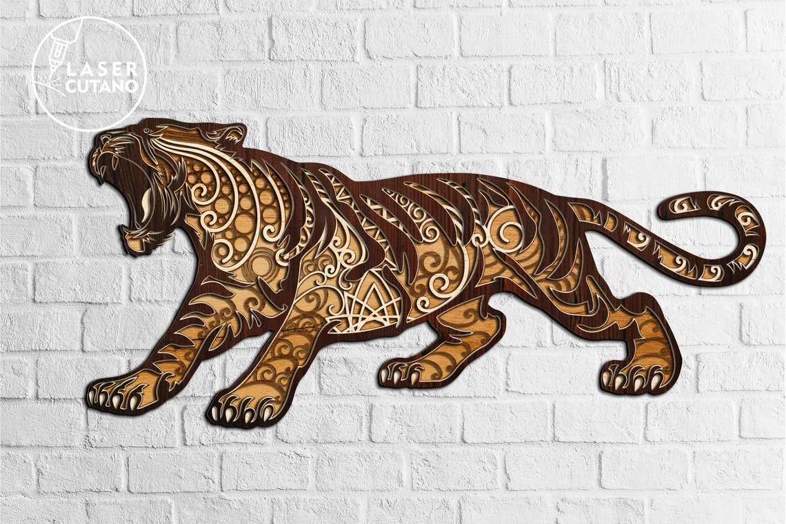 Multilayer Laser Cut File TIGER dxf file laser cut file | Etsy