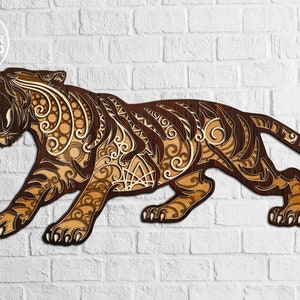 Multilayer Laser Cut File TIGER Dxf File, Laser Cut File Wooden Wall ...