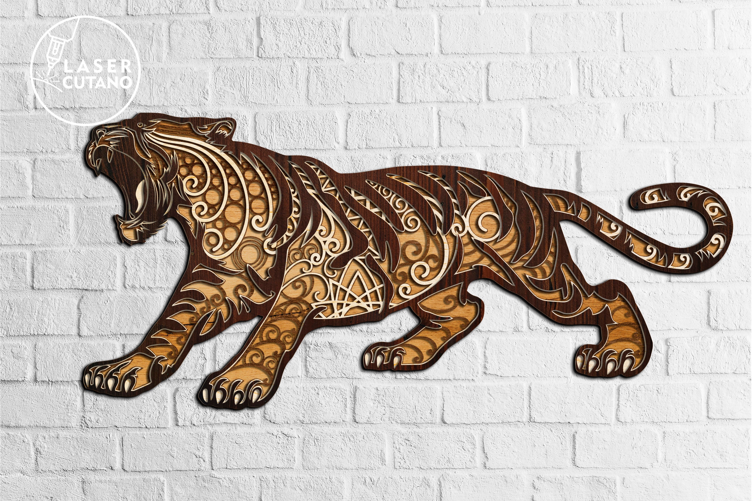 Multilayer Laser Cut File TIGER dxf file laser cut file | Etsy