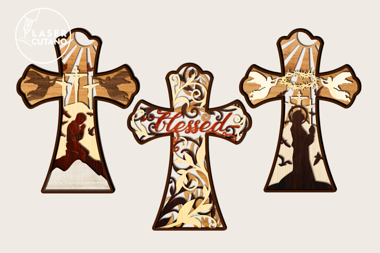 CROSS Laser Cut File Religious Layered Svg and Christian Jesus - Etsy