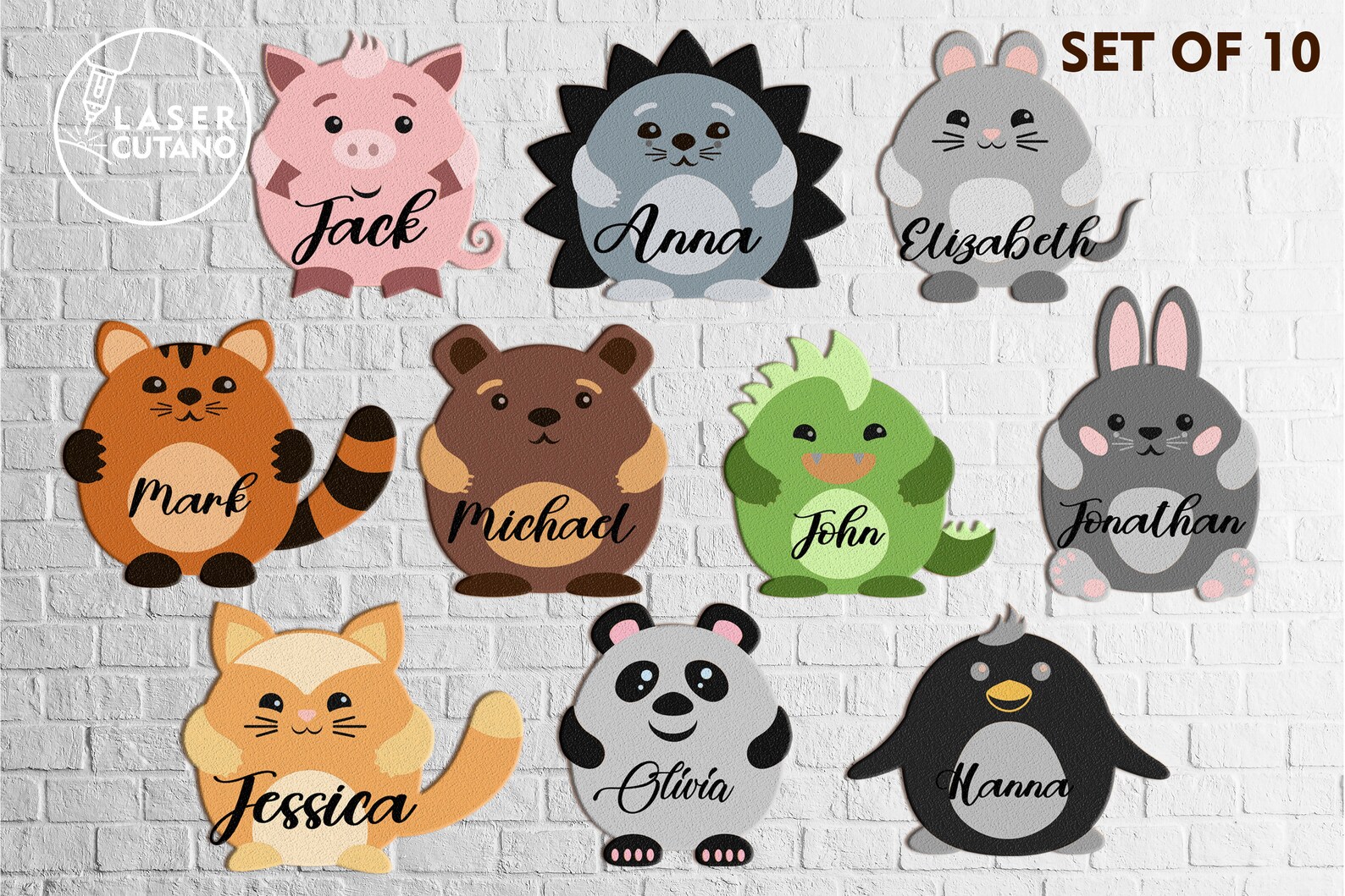 KIDS Laser Cut Decor SIGN Animals Svg File and Name Laser Sign, Name ...