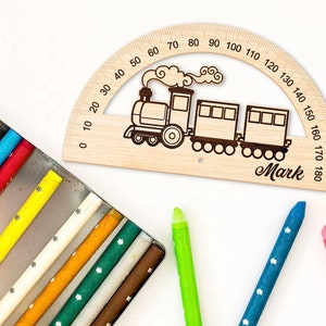 Protractor Ruler Svg Laser Cut File Personalised Wooden Ruler and ...