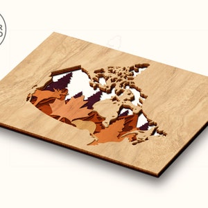 Map CANADA Laser Cut File Svg Glowforge File and Map Dxf File Pattern ...