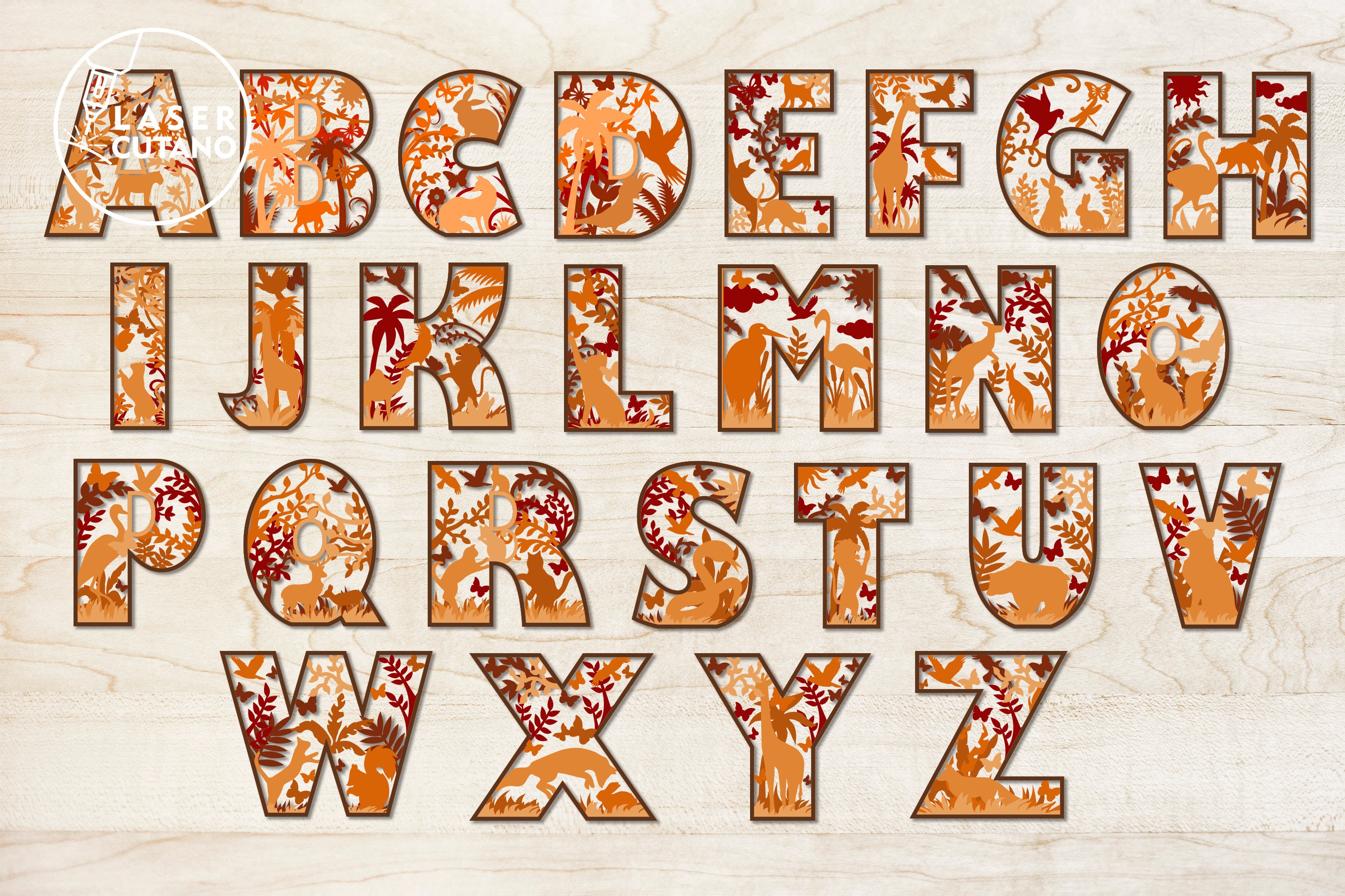 LETTERS Laser Cut Files DXF Alphabet SVG File for Glowforge - Etsy Canada