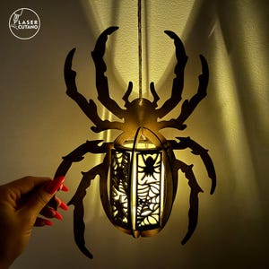 Halloween Spider Lamp Laser Cut File, Halloween Lantern Laser Cut ...