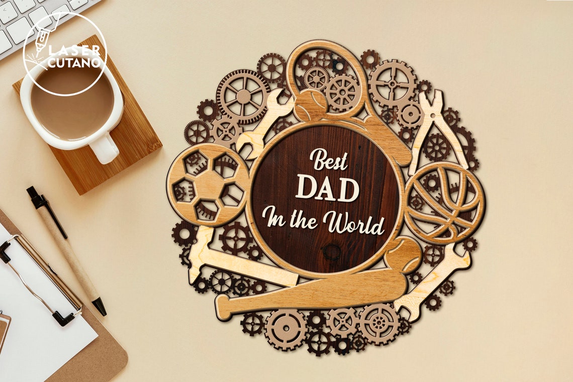 DAD Svg Fathers Day Laser Cut File Dxf Father Cnc Pattern and - Etsy