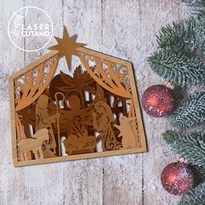 Nativity Scene Laser Cut File Christmas Decor and Laser Cut Nativity ...