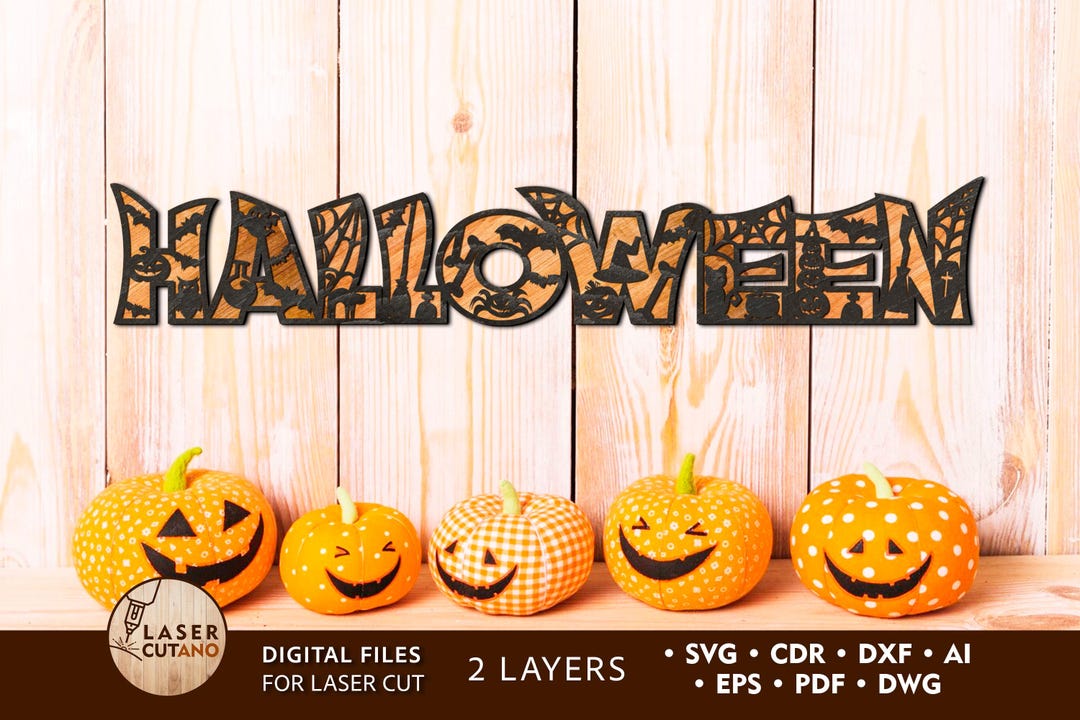 HALLOWEEN Laser Cut Files Svg Decor and Halloween Dxf Files, Halloween ...