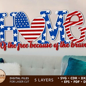 Independence Day Svg Files for Laser Usa and Laser Cut Files, Home ...