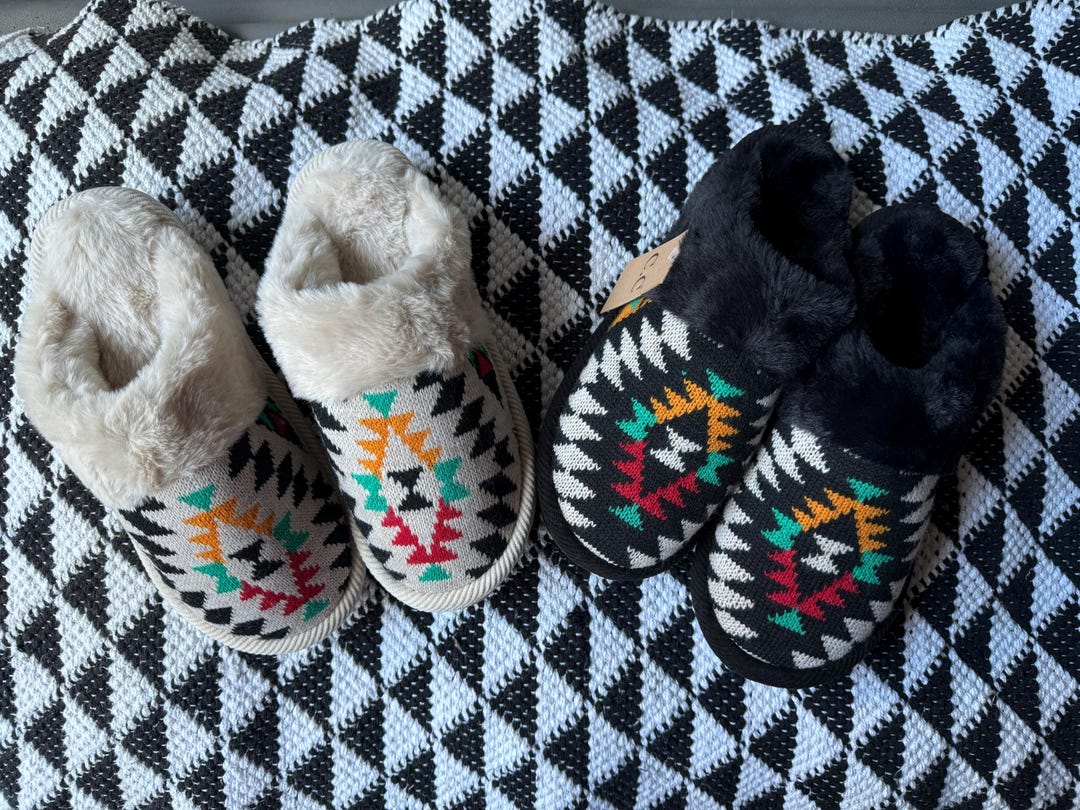 Aztec Slippers Comfy Aztec Print Slippers 2 - Etsy