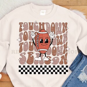 Retro Groovy Touchdown Season Png, Solid & Distressed Football Png ...