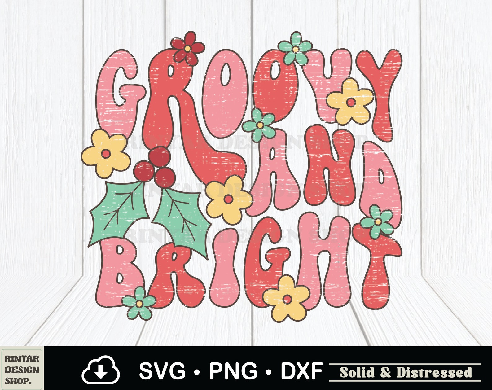 Retro Groovy and Bright Png Svg Christmas Sublimation Design - Etsy