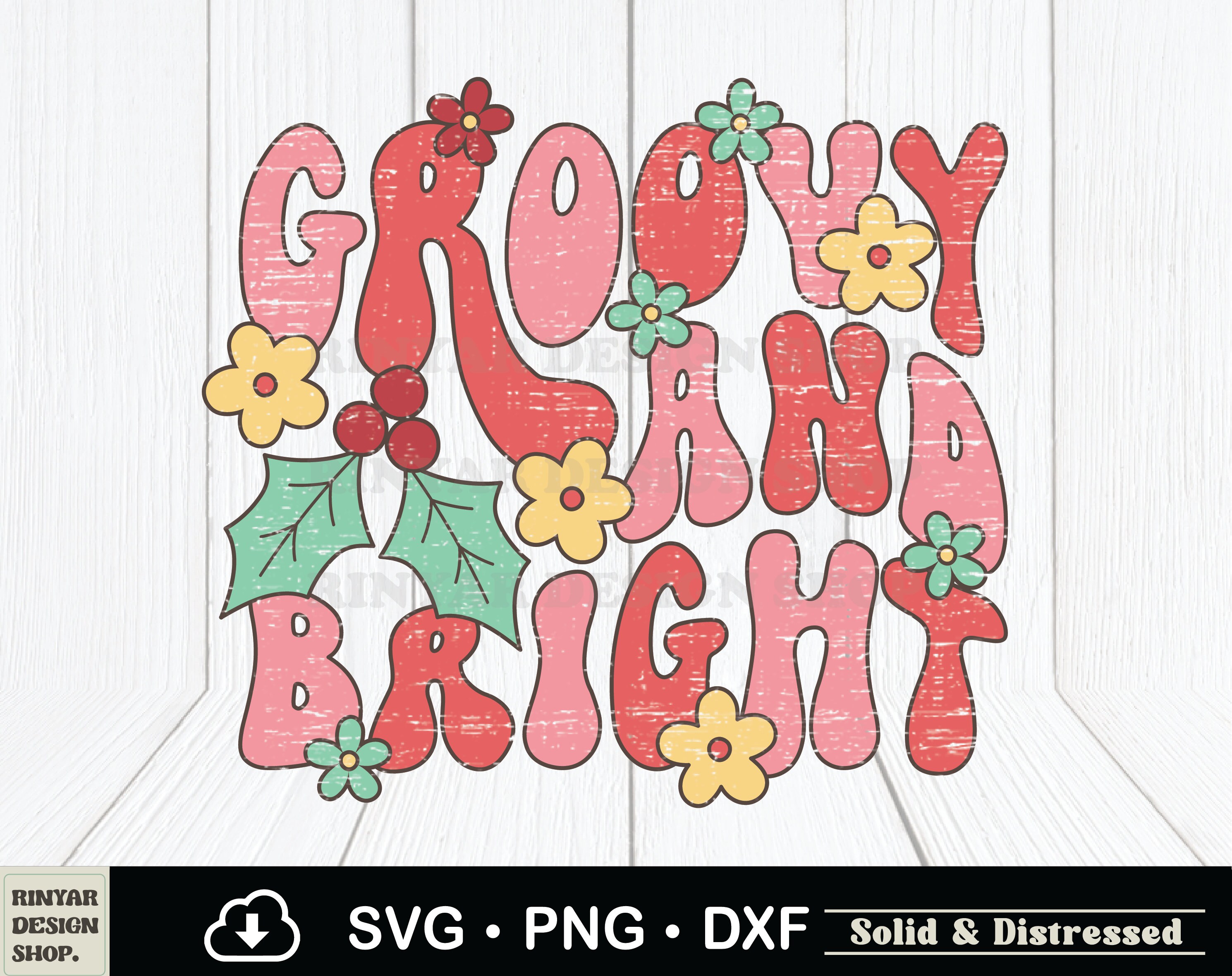 Retro Groovy and Bright Png Svg Christmas Sublimation Design - Etsy