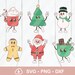 6 Bundle Retro Christmas Character Png Sublimation Svg Dxf, Christmas ...