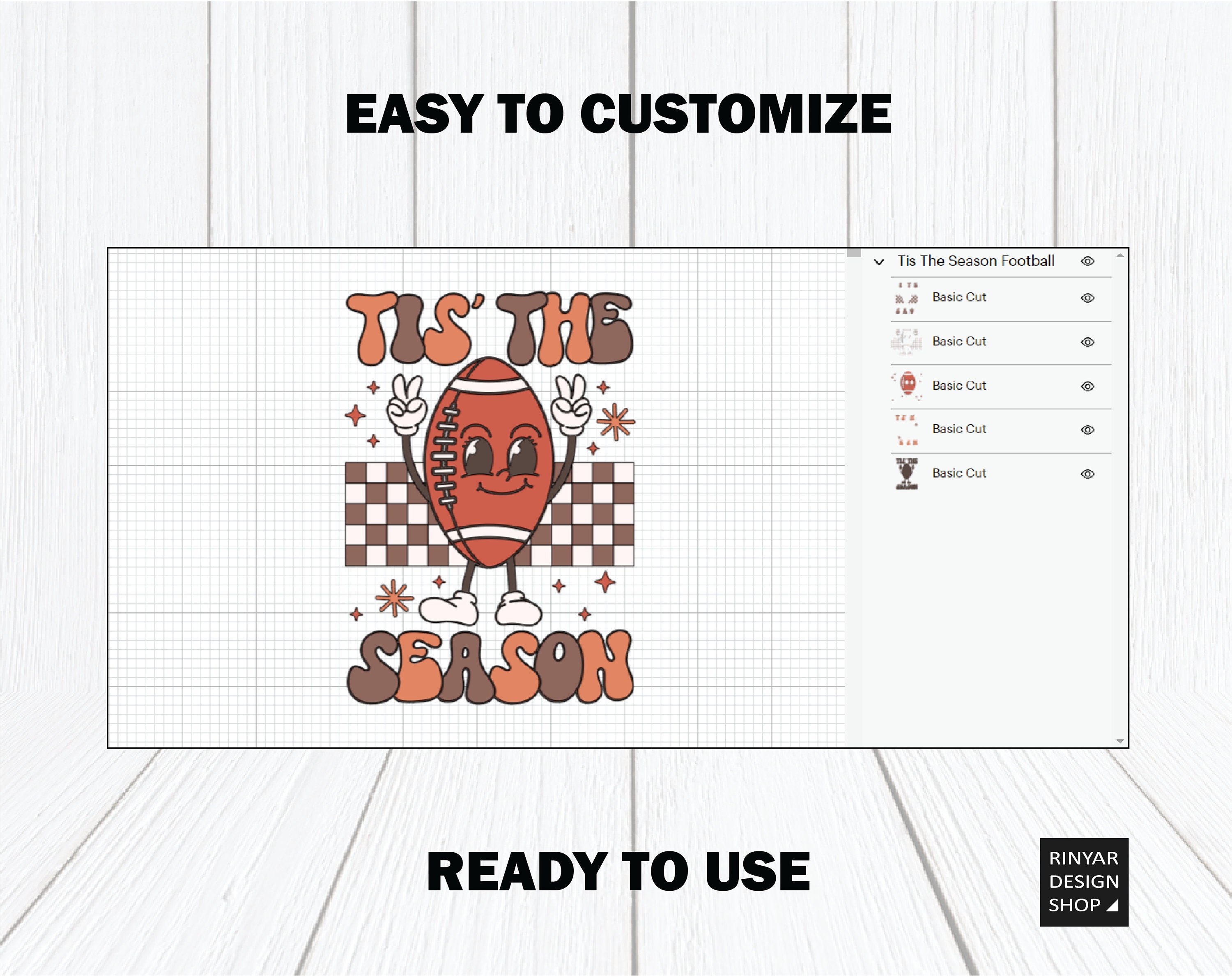 Tis the Season Groovy Sport Football Svg, Retro Football Svg, Png Solid ...