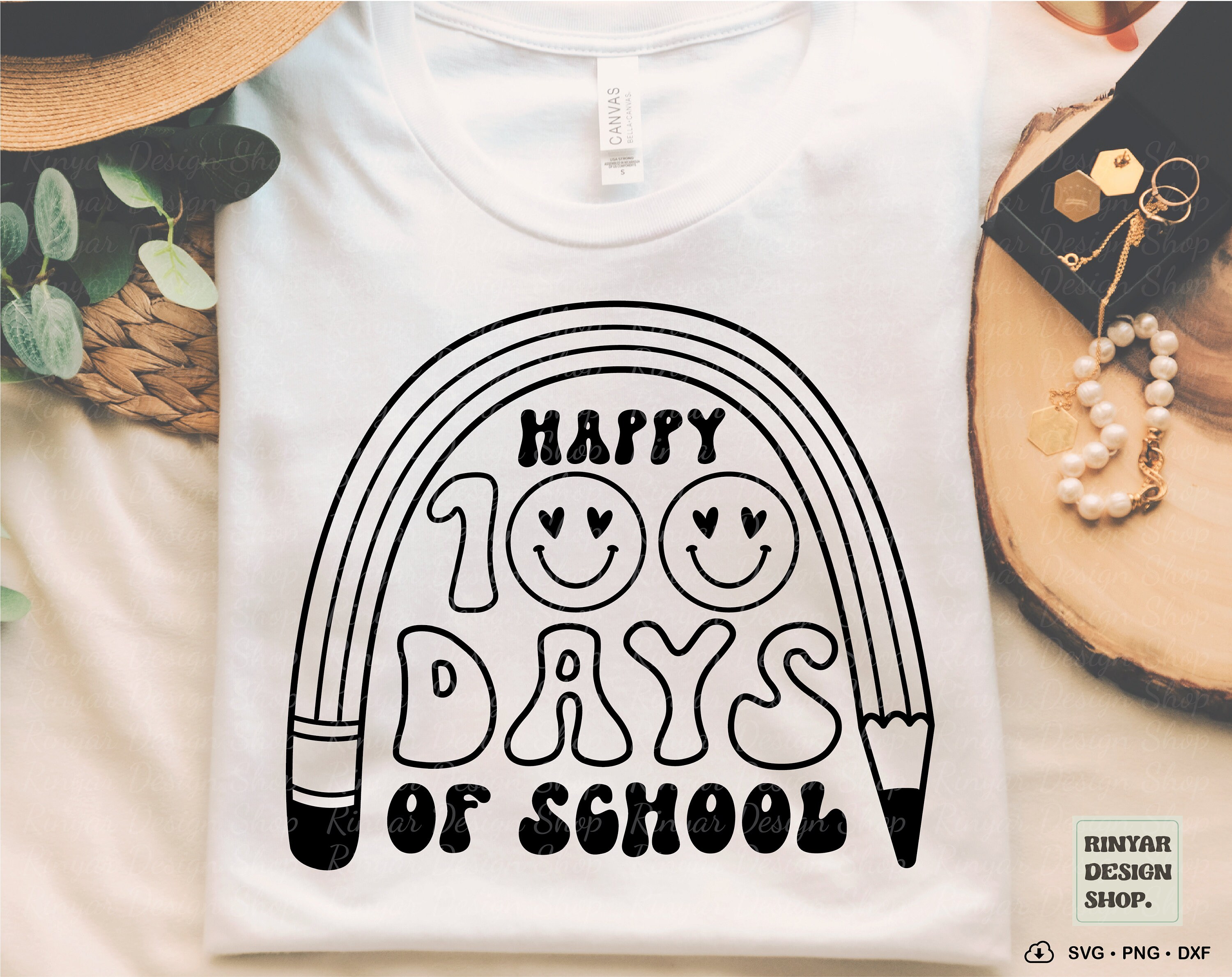 Happy 100 Days of School Svg Png Sublimation, Groovy 100 Days of School ...