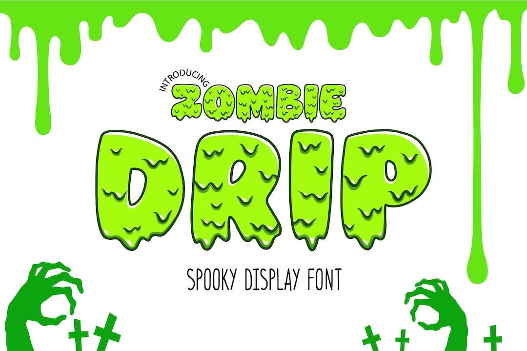 Zombie Drip Spooky Halloween Font, Halloween Theme Display Font Fun ...