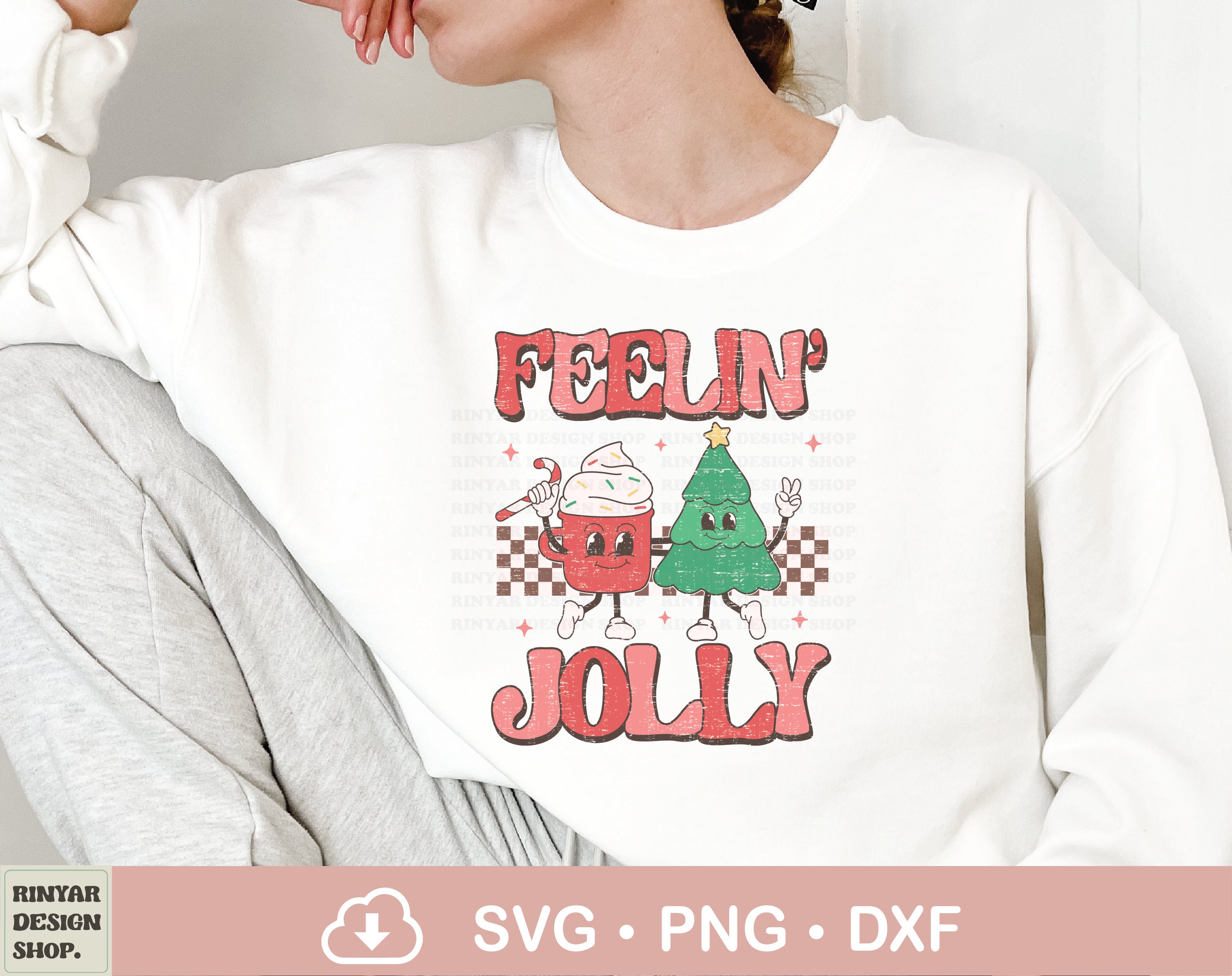 Retro Feelin' Jolly Png Svg Christmas Character - Etsy