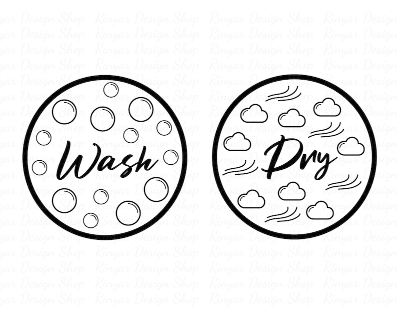 Wash Dry SVG, Cut File, Laundry Room, Washing Matchine, Washer Dryer ...