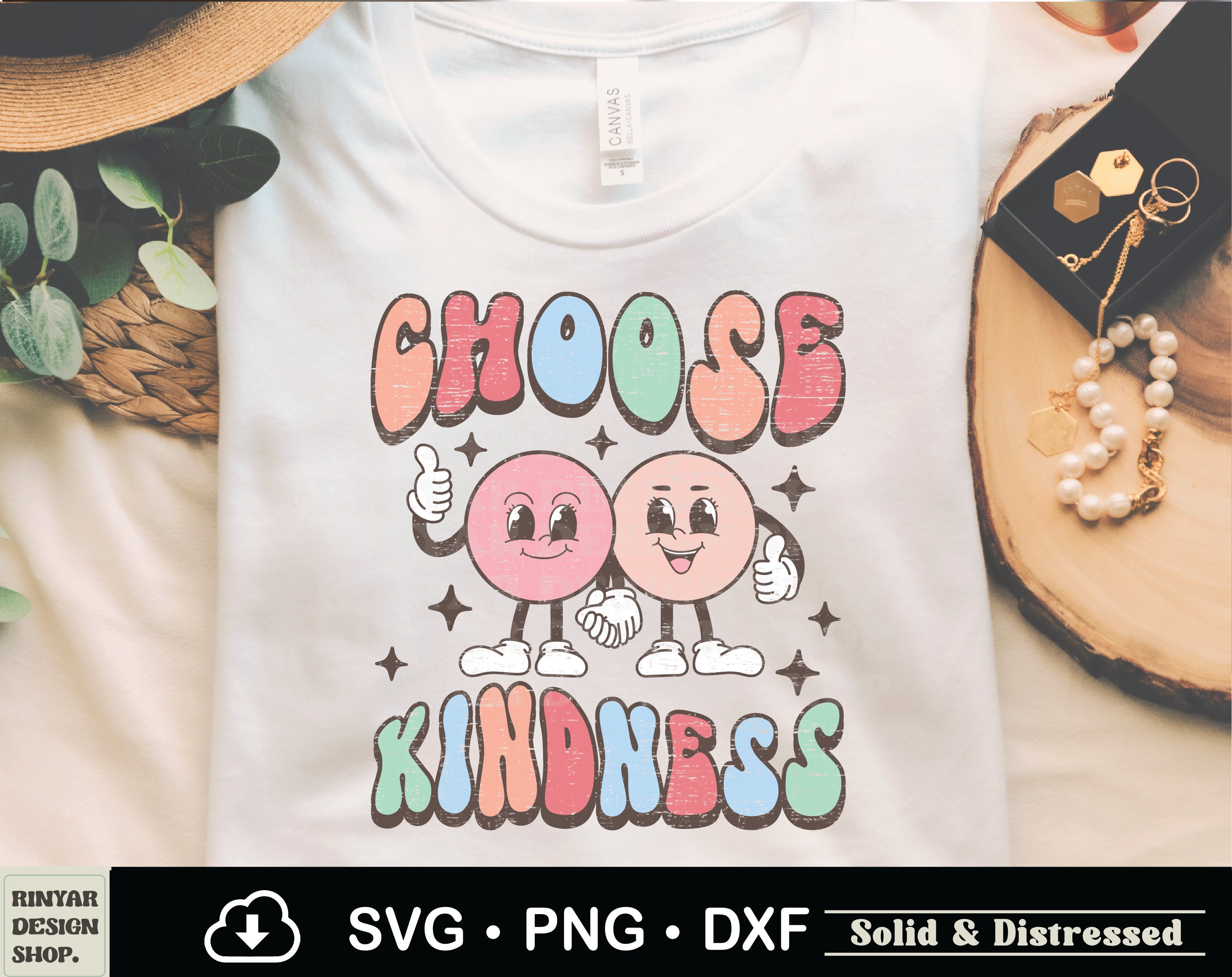 Choose Kindness Groovy Retro Svg Png, Bekind Retro Sublimation Design ...