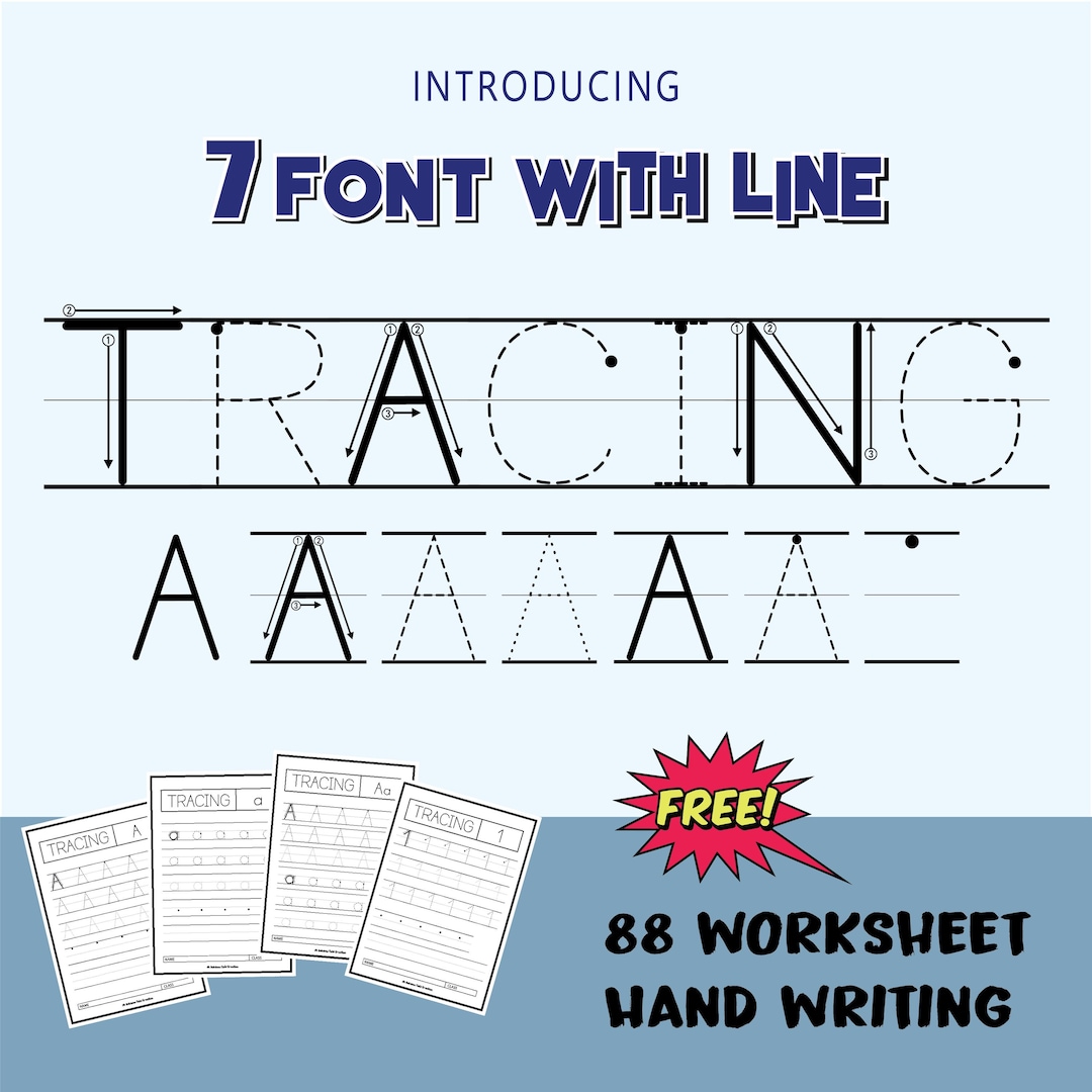 Bundle Tracing Fonts & Worksheets | 7 Fonts + 88 Pages | Cricut ...