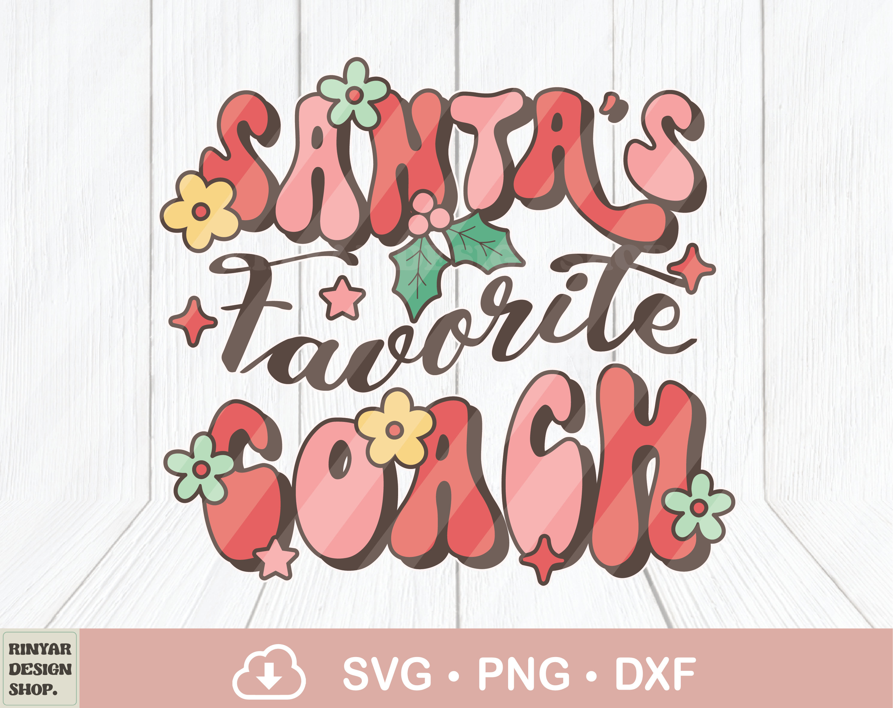 Retro Santa's Favorite Coach Png Svg Christmas Sublimation - Etsy