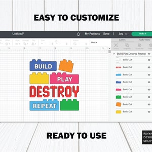 Build Play Destroy Repeat Svg, Future Engineer Svg, Colorful Block ...