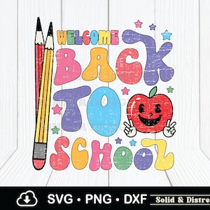 Retro Groovy Welcome Back to School Svg, First Day of School SVG, Back ...