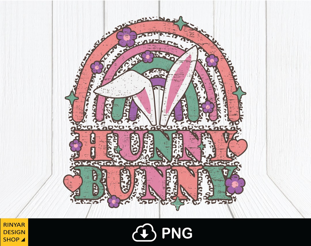 Hunny Bunny Leopard Rainbow Png Sublimation, Boho Retro Easter Png ...