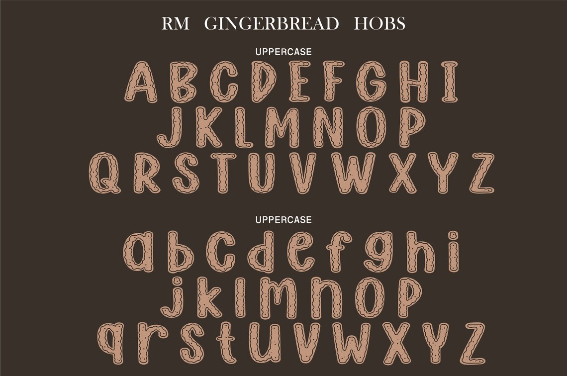 Gingerbread Font, Christmas Font, Gingerbread Hobs Font, Easy to Create ...