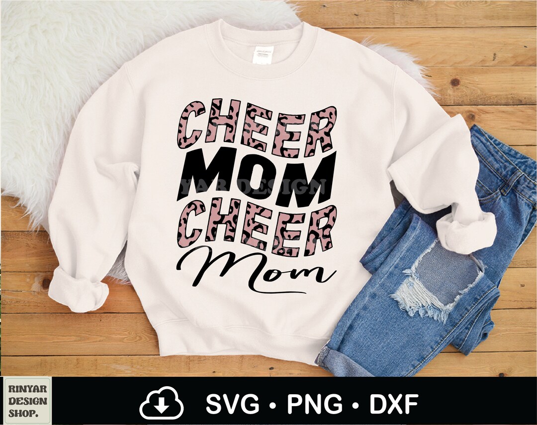 Cheer Mom Leopard Svg, Football Mom Svg, Cheer Life Shirt Design Png ...