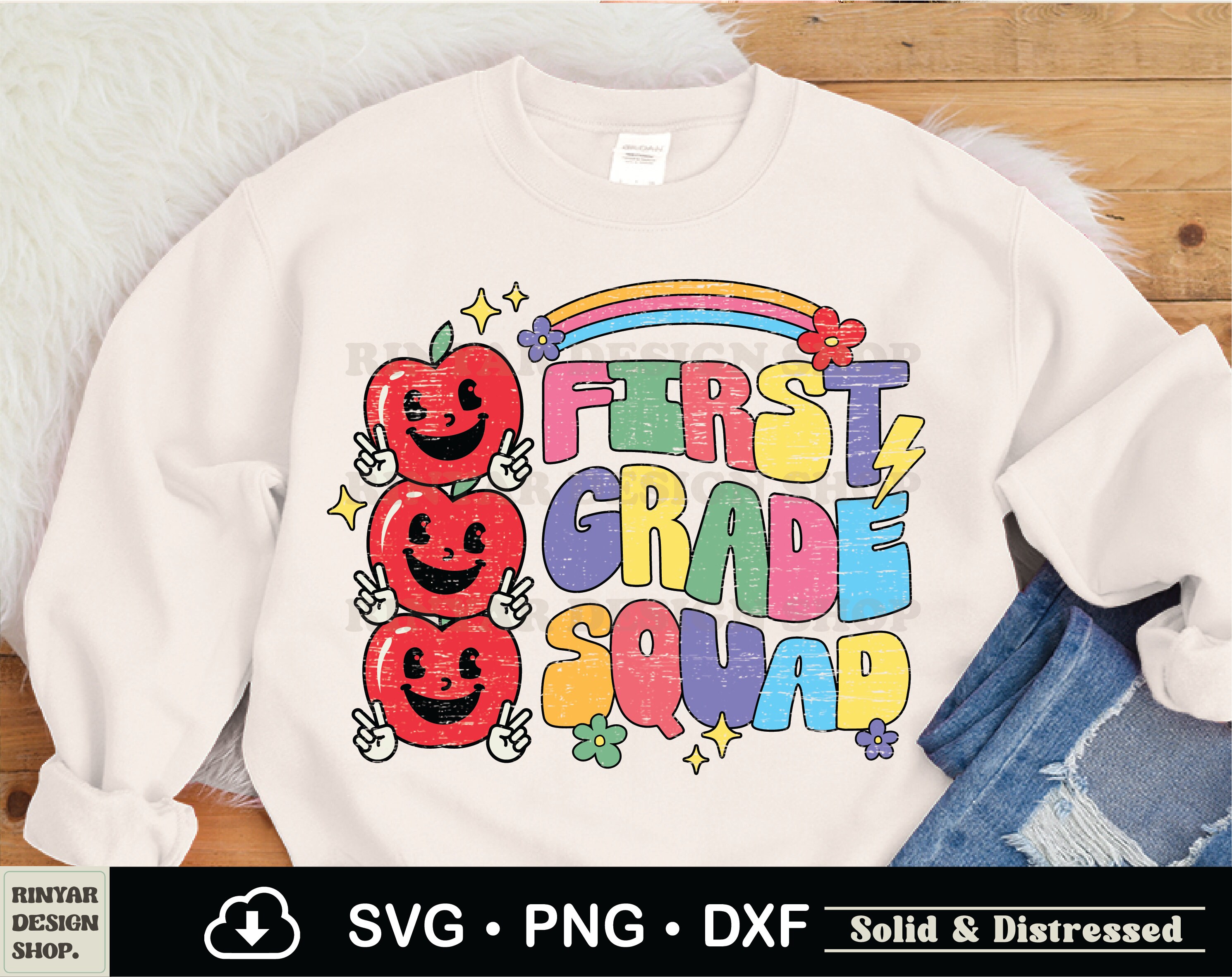 First Grade Squad Apple Rainbow Svg Png Sublimation Hello - Etsy