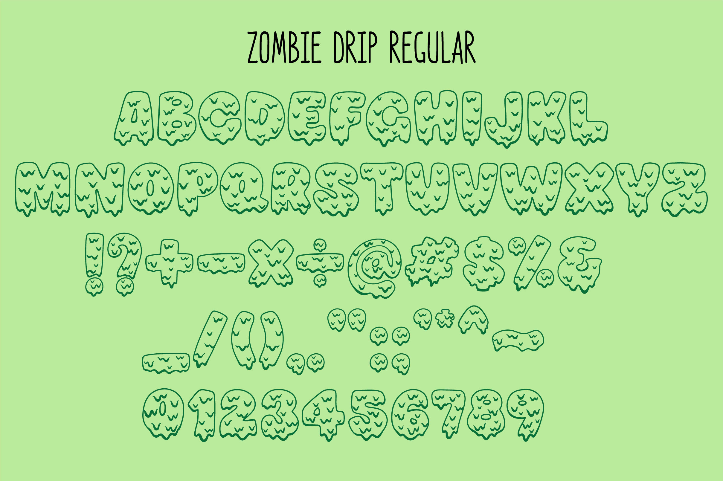 Zombie Drip Spooky Halloween Font, Halloween Theme Display Font Fun ...