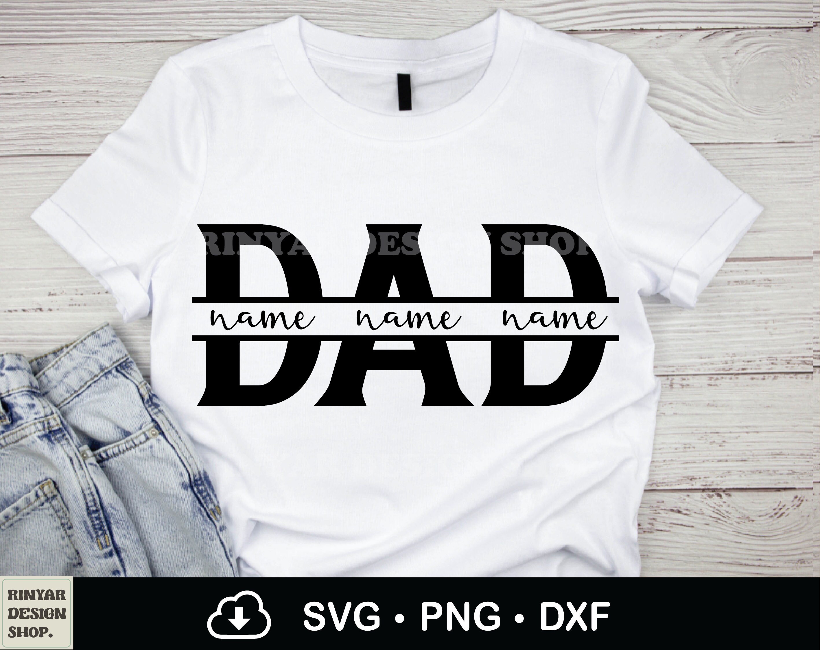 Bundle Dad Split Name Frame Svg Dad Monogram Svg Best Dad | Etsy