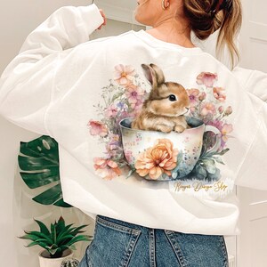 8 Bundle Cute Vintage Bunny Floral Cup Sublimation Design, Flower ...