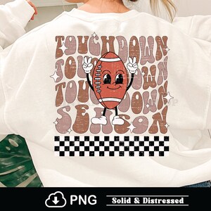 Retro Groovy Touchdown Season Png, Solid & Distressed Football Png ...