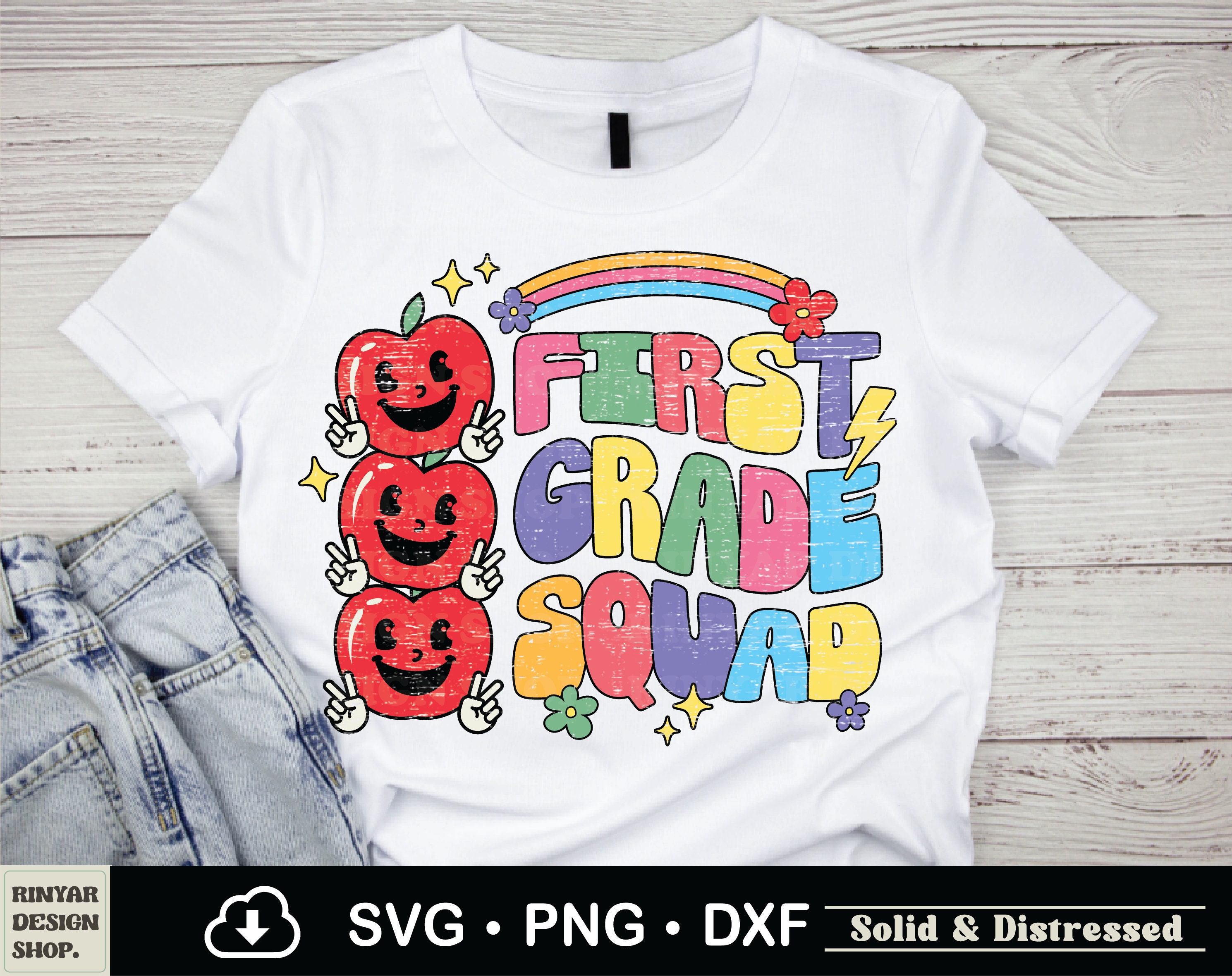 First Grade Squad Apple Rainbow Svg Png Sublimation Hello - Etsy