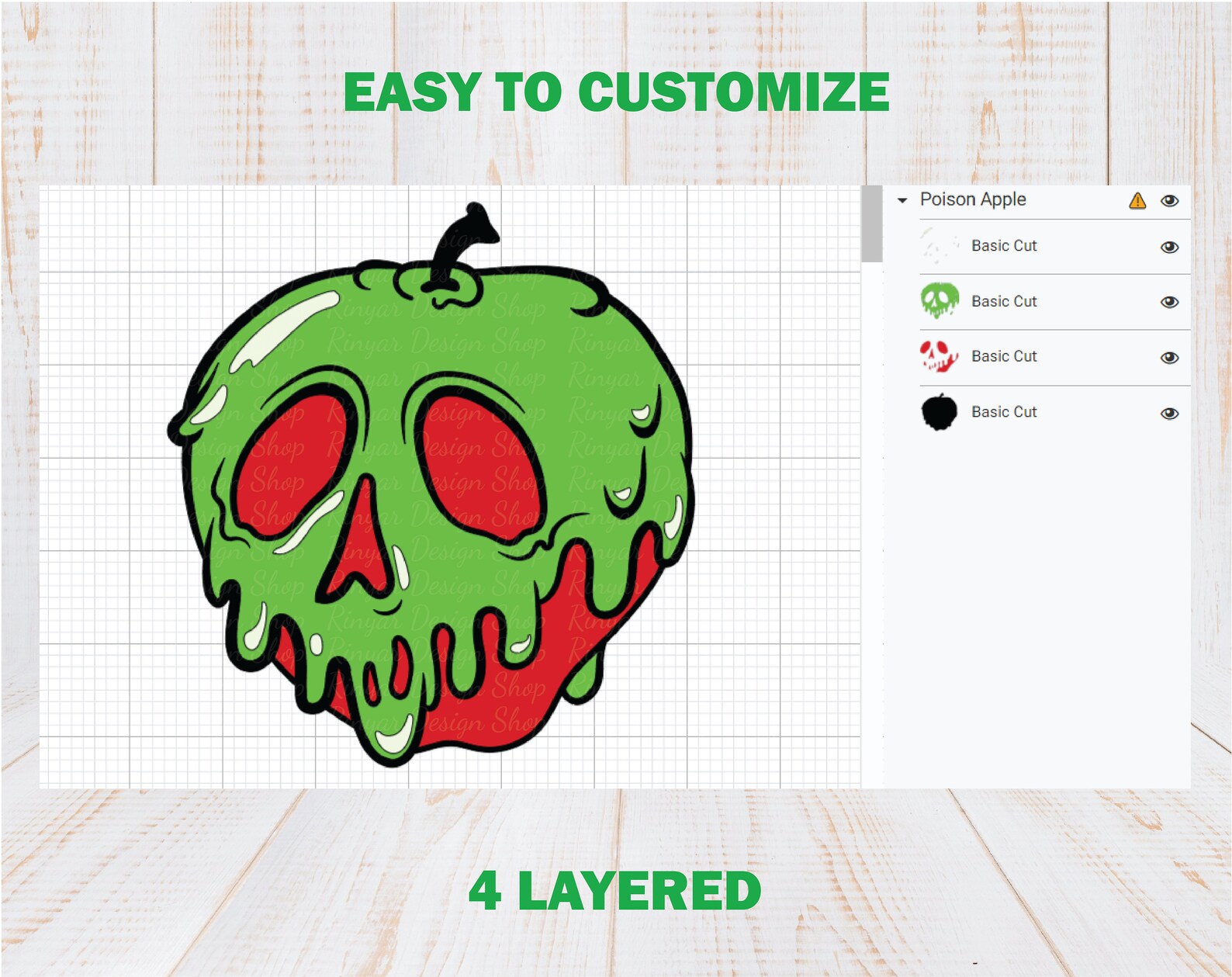Layered Poison Apple Svg Easy to Customize 4 Layer Poison | Etsy