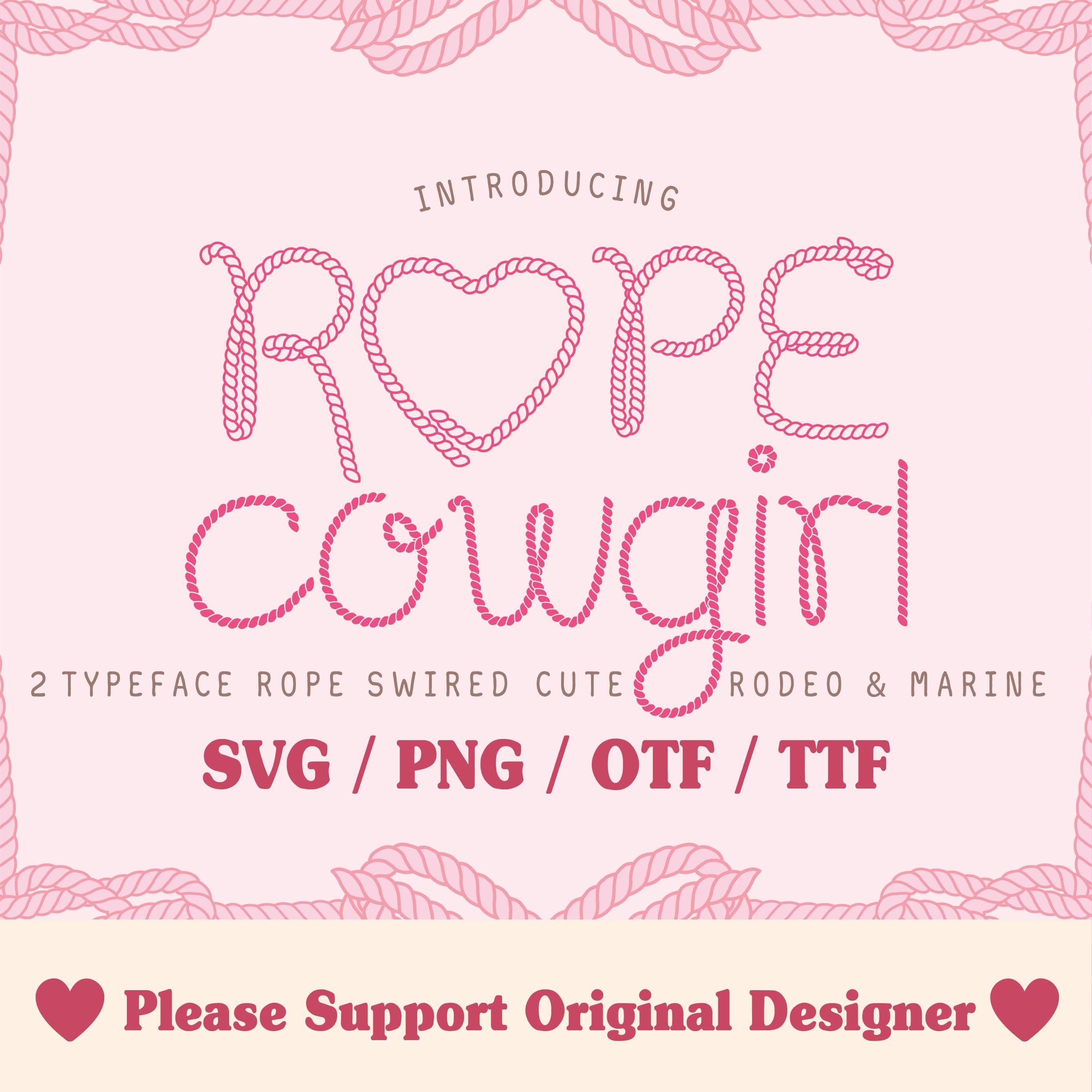 Rope Cowgirl Font, Sweet Rope Font, Coquette Rope Text Svg, Valentine's ...