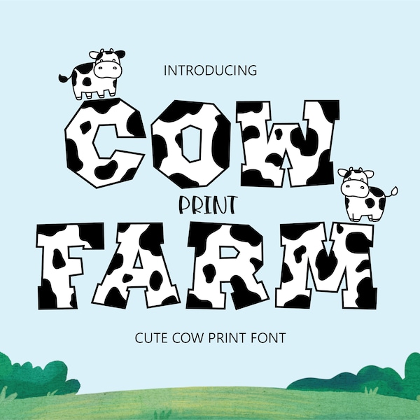 Cow Print Font - Etsy