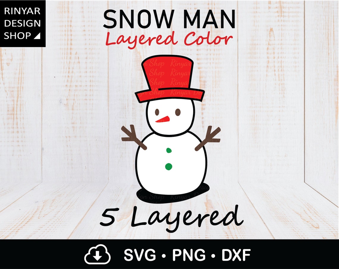 Snowman Layered Svg Snowman Svg Files Christmas Svg Design - Etsy