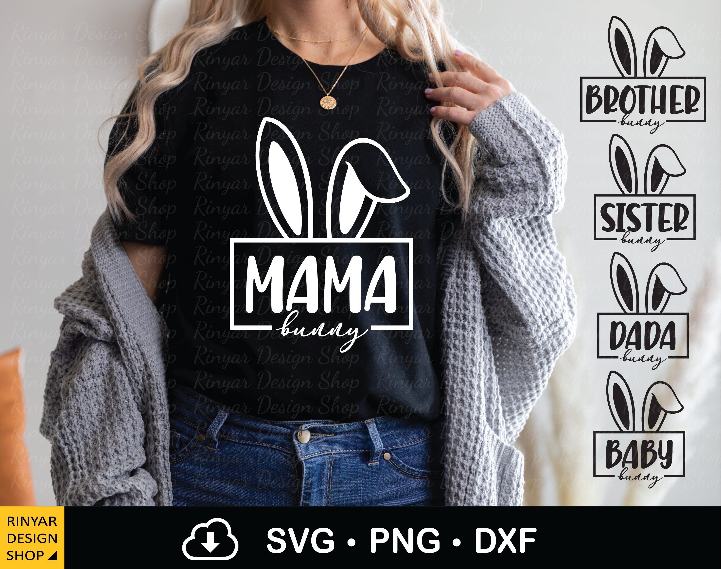 Bunny Mama Bunny Svg Baby Bunny Shirt Design Sublimation Png | Etsy