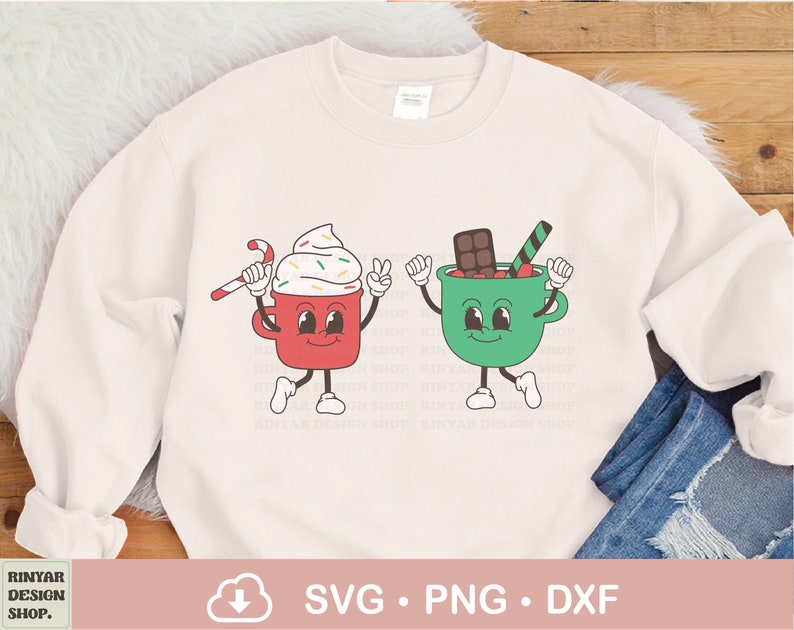 6 Bundle Retro Christmas Character Png Sublimation Svg Dxf, Christmas ...