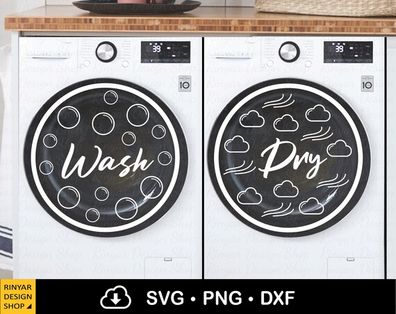Wash Dry SVG Cut File Laundry Room Washing Matchine Washer - Etsy