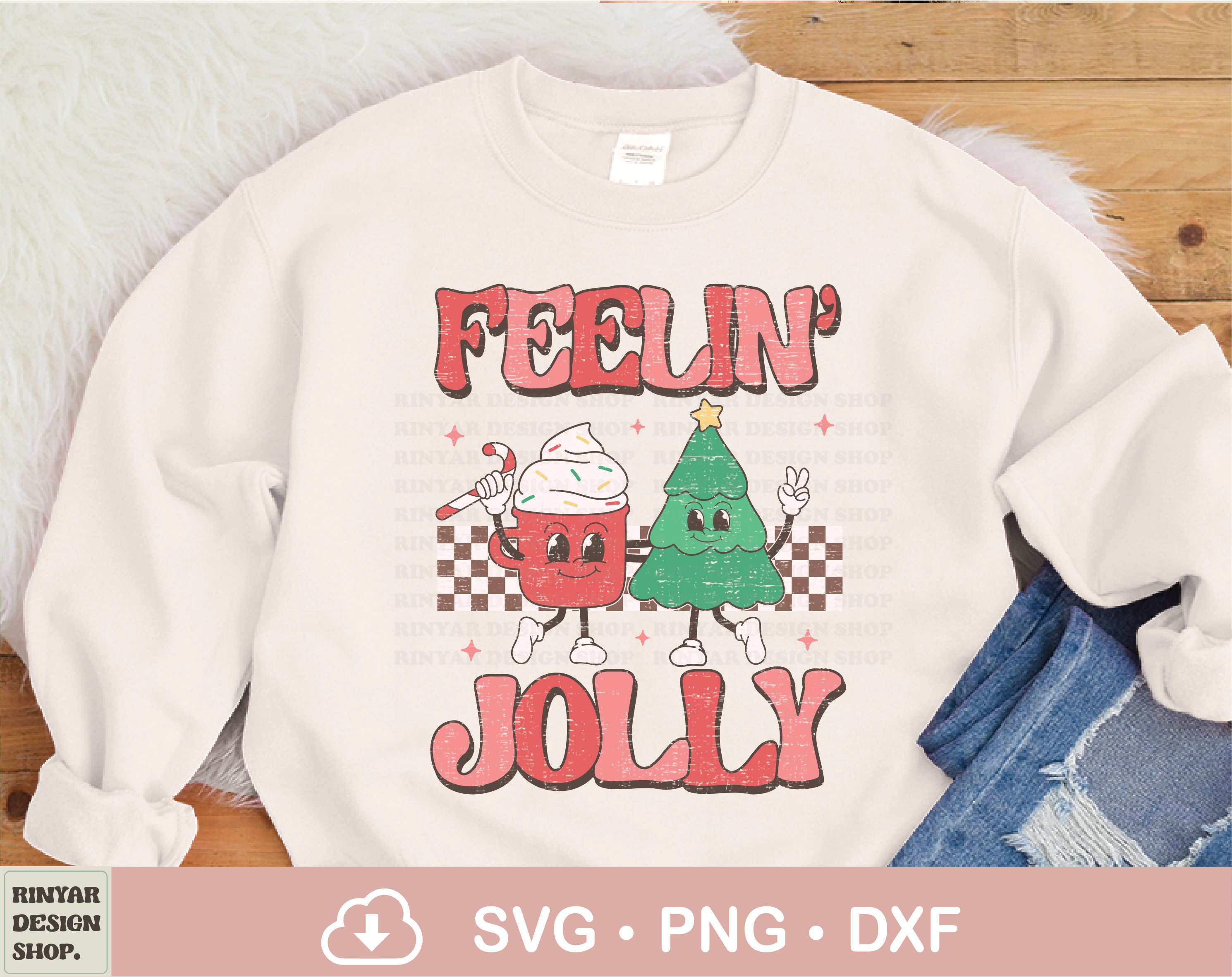 Retro Feelin' Jolly Png Svg Christmas Character - Etsy